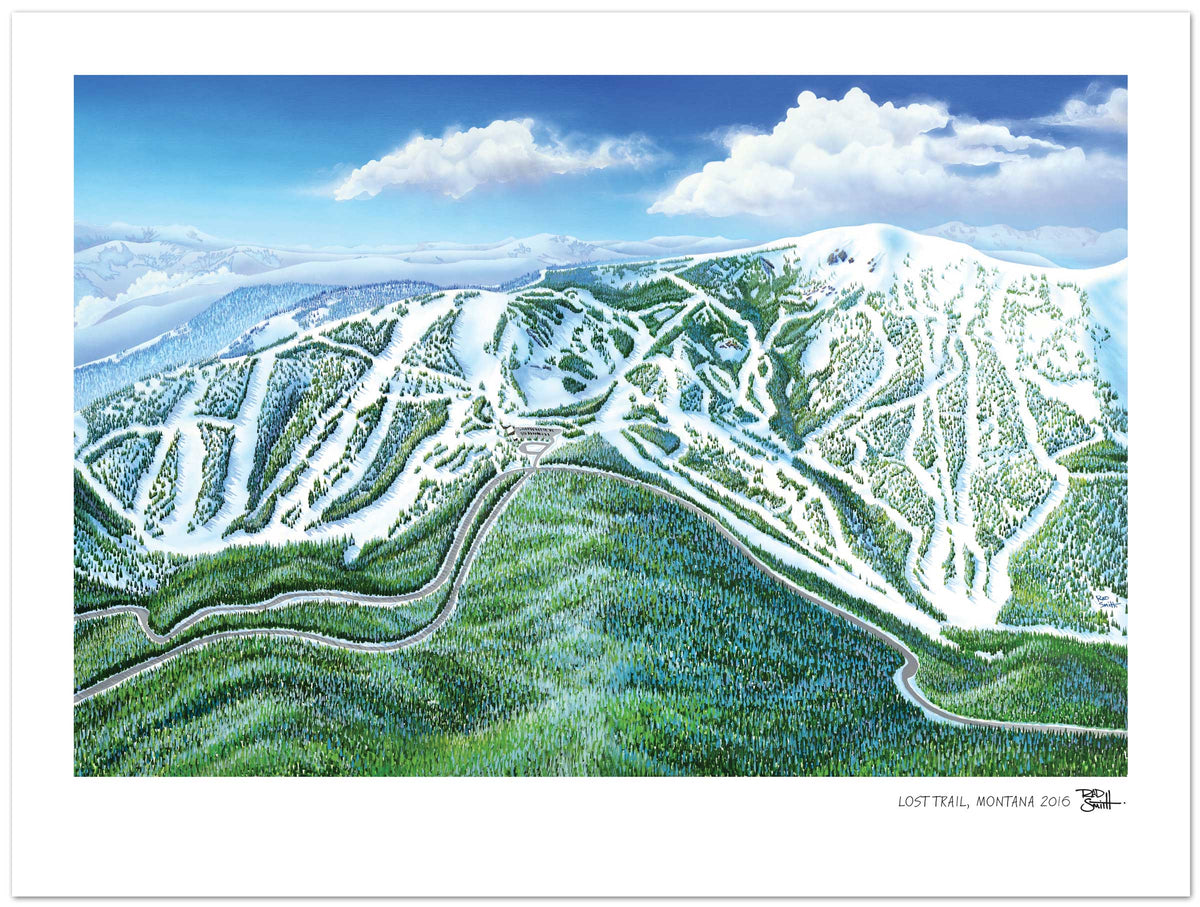Lost Trail Ski Map – Rad Smith Art